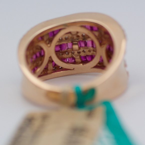 Effy | Jewelry | New Effy 4k Rose Gold Red Ruby And Diamond Ring | Poshmark